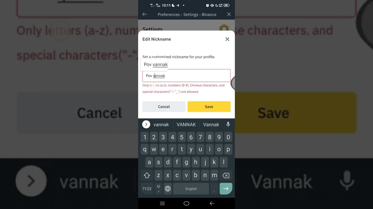 How to change anonymous to my own username in Binance of cryptocurrency ...