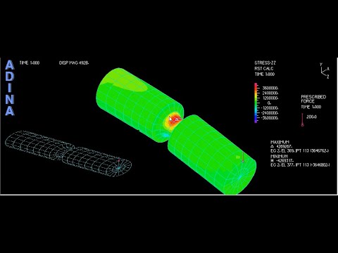 ADINA TUTORIAL : conception , étude de la déformation d'une barre - YouTube