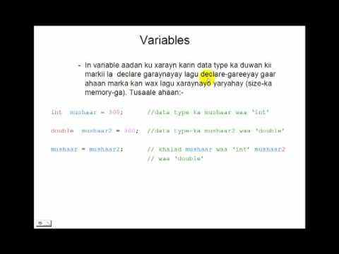 Java Variables in Somali (part 2) - YouTube