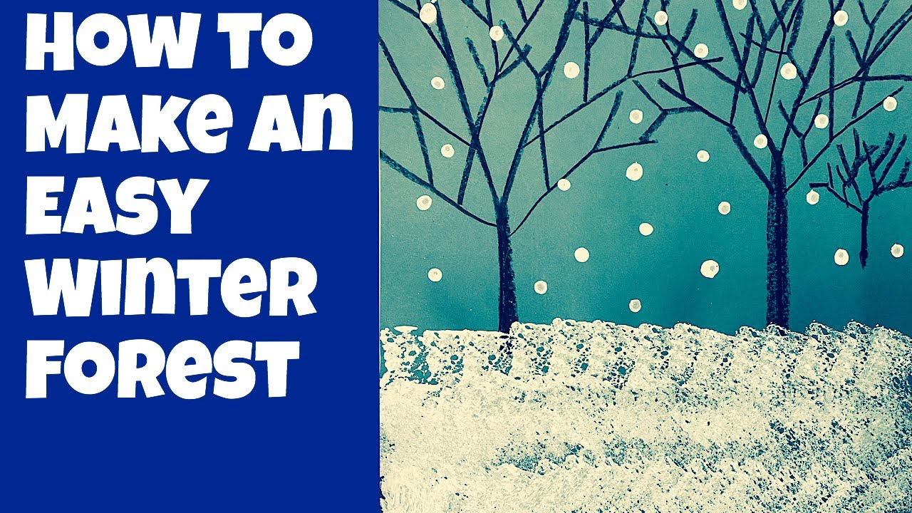 How to Draw an Easy Winter Forest - YouTube