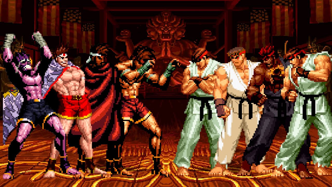 [KOF Mugen] Joe Higashi Team vs Ryu Team - YouTube