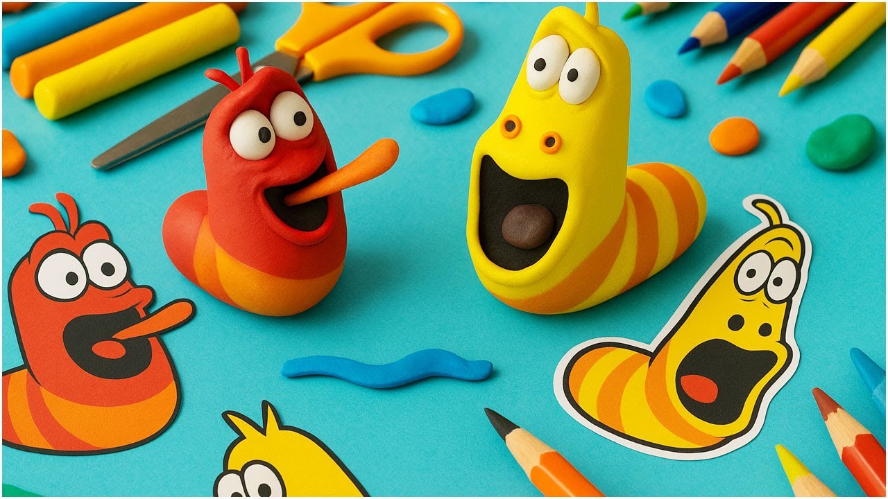 🎨 Larva Clay Party: Glitter, Colors & Funny Faces Come Alive! - YouTube