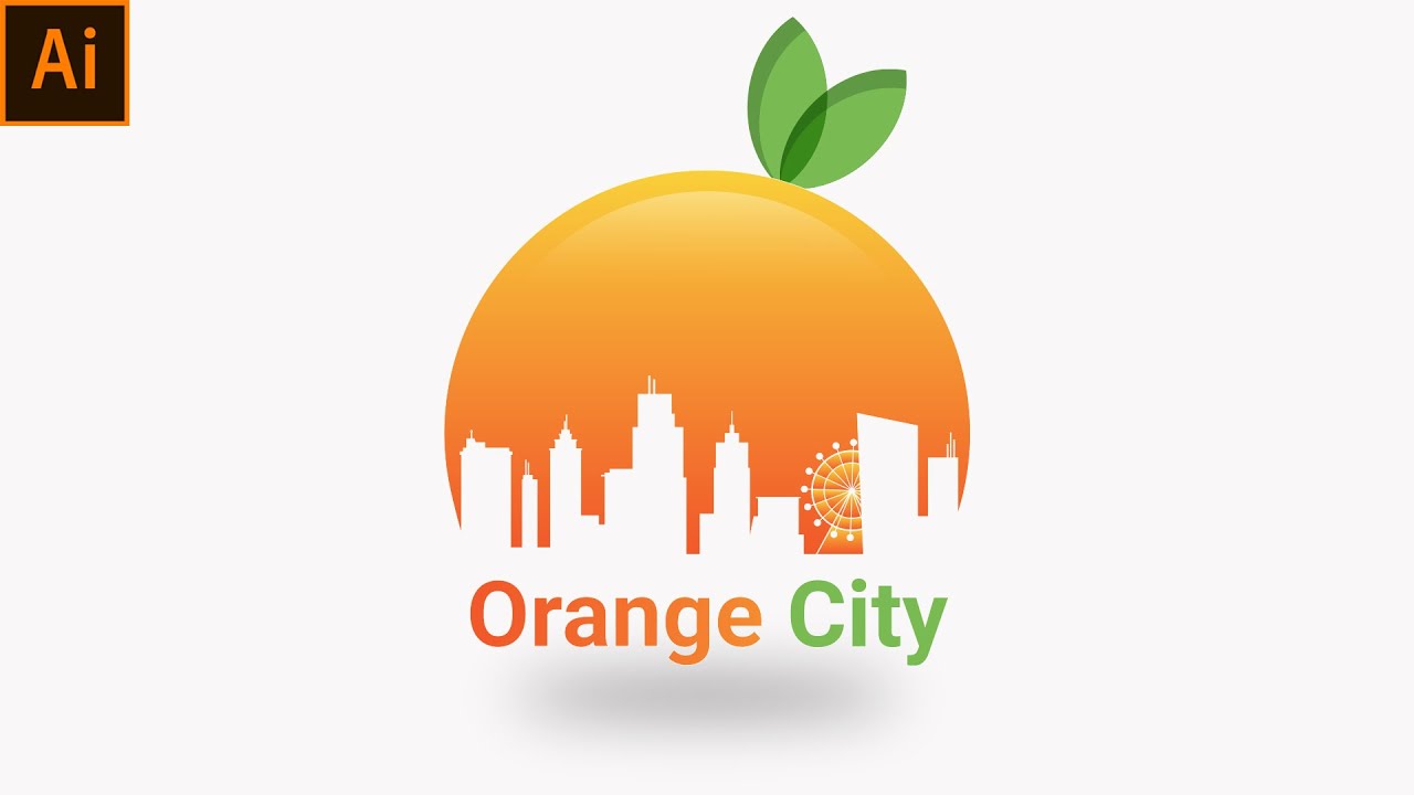 How to create Orange logo With City in adobe illustrator | Illustrator ...
