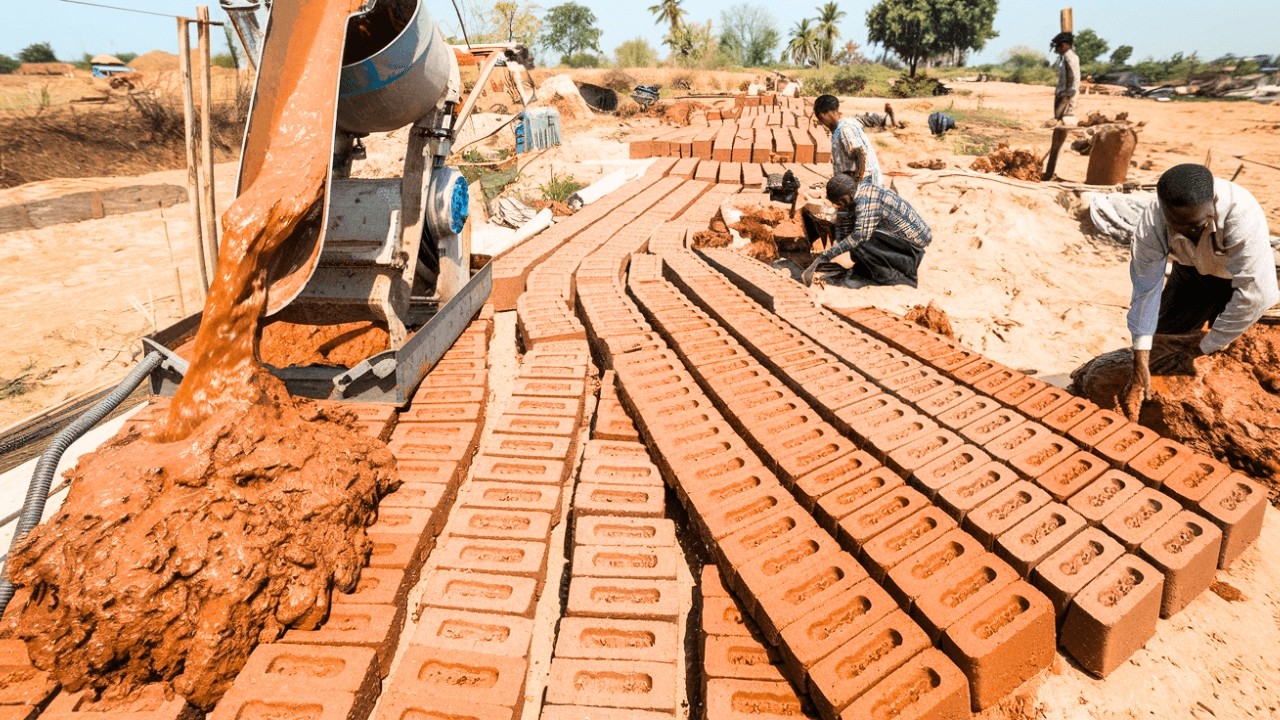 How to Mass Produce Bricks | Amazing Bricks Making Process - YouTube