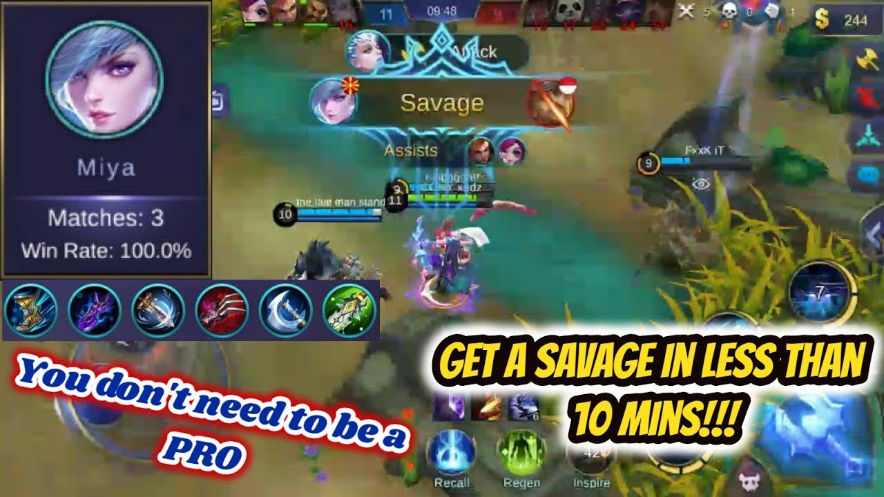 Mobile Legends: Miya gameplay with Item Build (Got a SAVAGE!) - YouTube