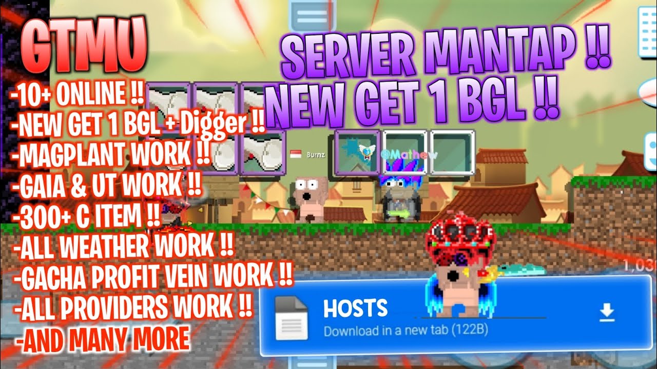 NEW GTPS [GROWTOPIA PRIVATE SERVER 2023] [HAVE 300+C ITEM ] FREE AKUN ...