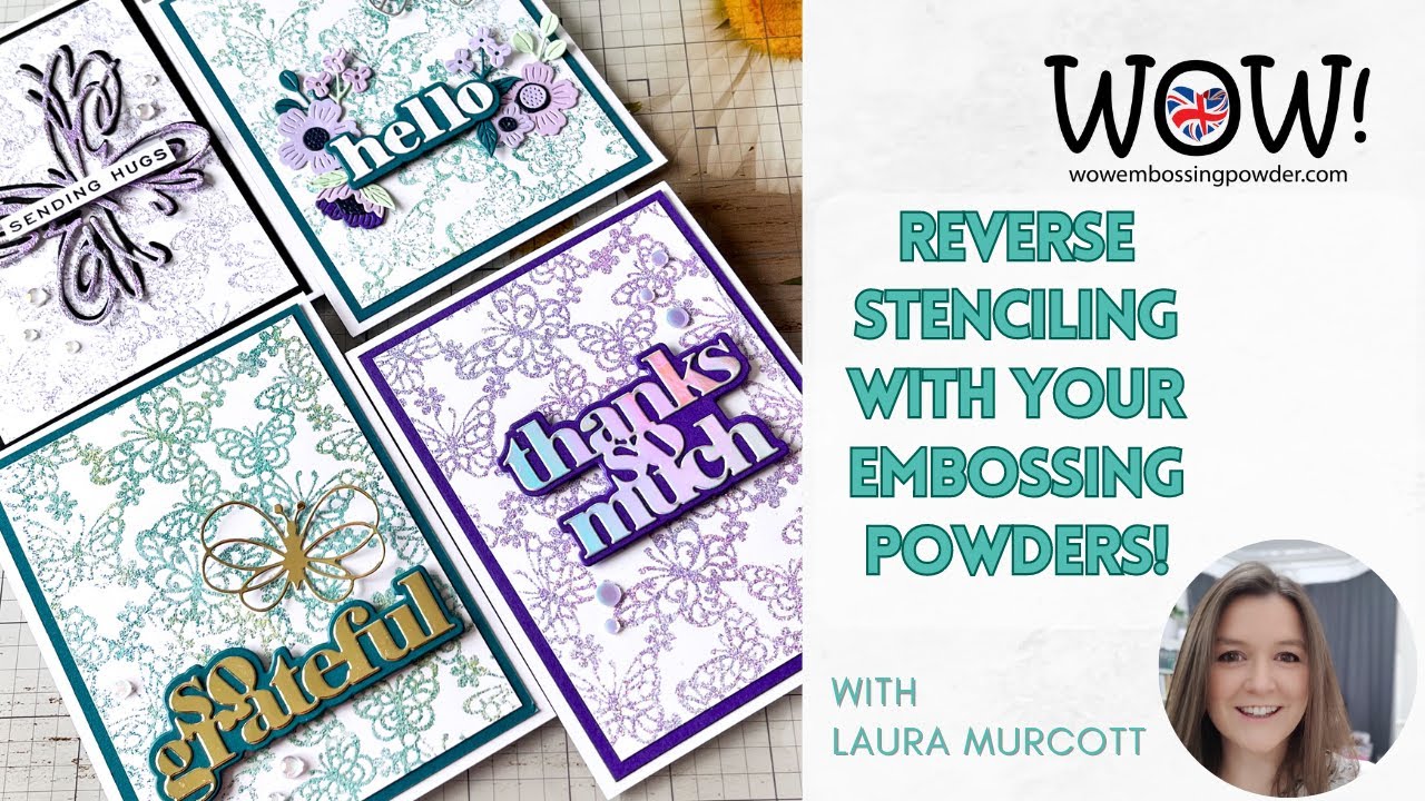 Reverse Stenciling Using Embossing Powders | #cards #papercraft # ...