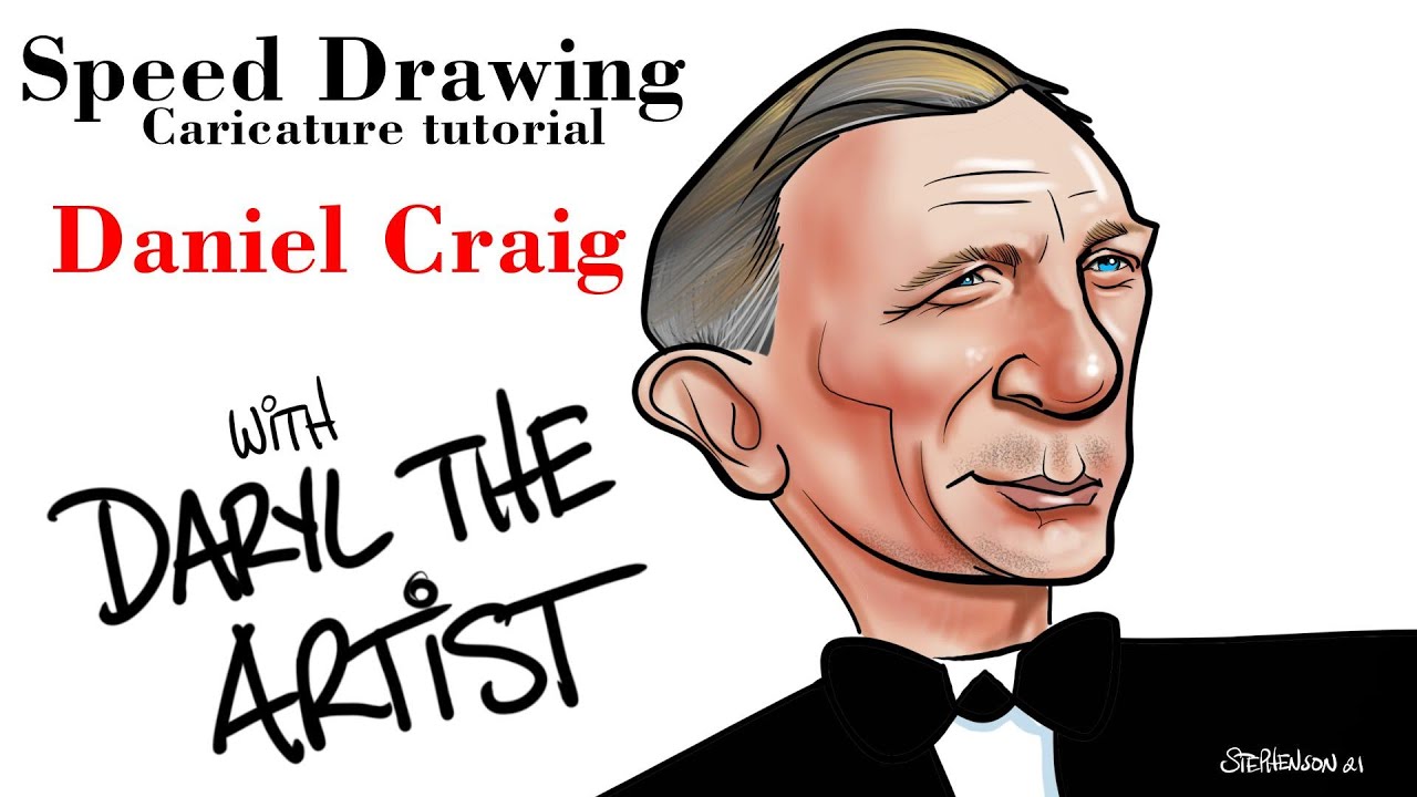 Speed Drawing of Daniel Craig 007 done in Sketchbook Pro - YouTube