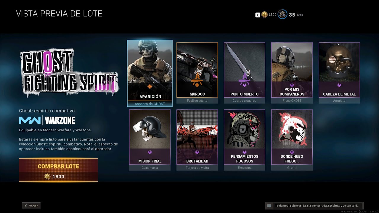 Comprando Lote de Operador Ghost Fighting Spirit | Ghost Espíritu ...