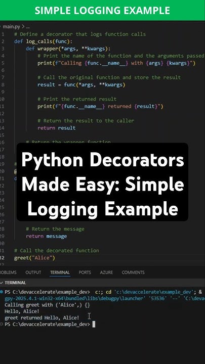 Python Decorators Made Easy Simple Logging Example Pythonprogramming
