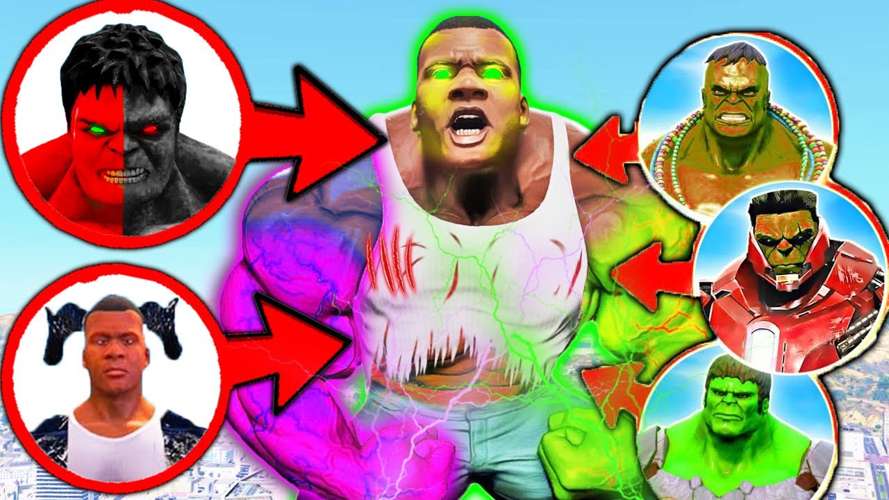 FRANKLIN become 1 to 100 Level GOD HULK in GTA 5 ! GRAND THEFT AUTO V ...