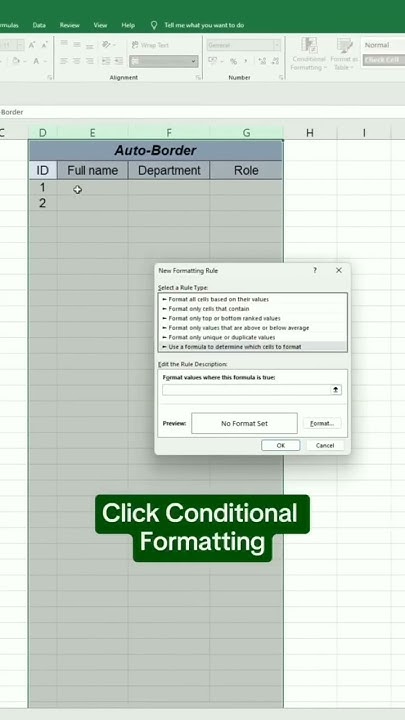 Automatic Border in Excel - YouTube
