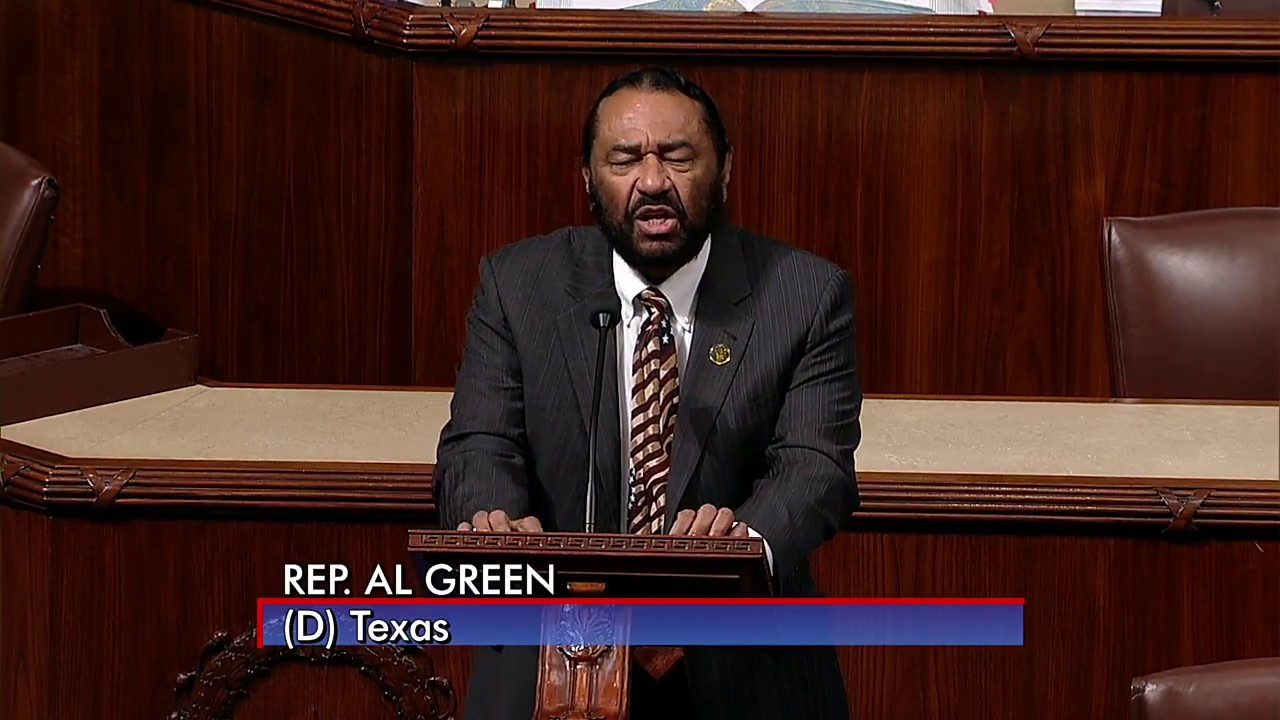 Rep. Al Green -- Impeachment Vote will take place the week of Dec. 4th ...
