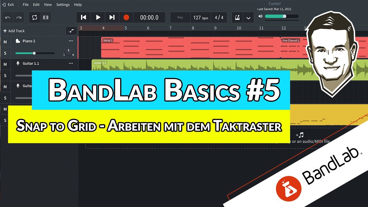 BandLab Basics #5 - Snap to Grid - Arbeiten mit dem Taktraster - YouTube