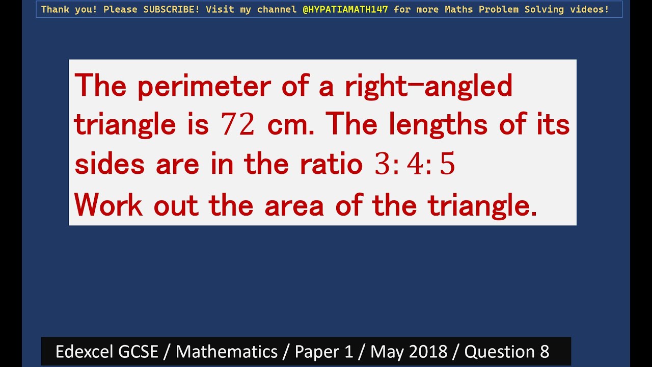 Ratio / Proportion / Edexcel GCSE / Mathematics / Paper 1 / May 2018 ...