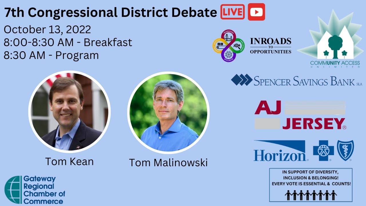 NJ 7th Congressional District Debate: Senator Tom Kean & Congressman ...