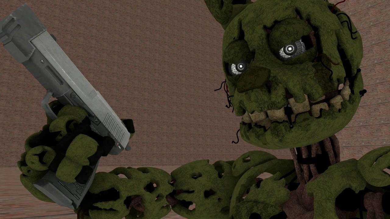 (FNaF SFM) Springtrap.... has a GUN (DK has a gun) - YouTube