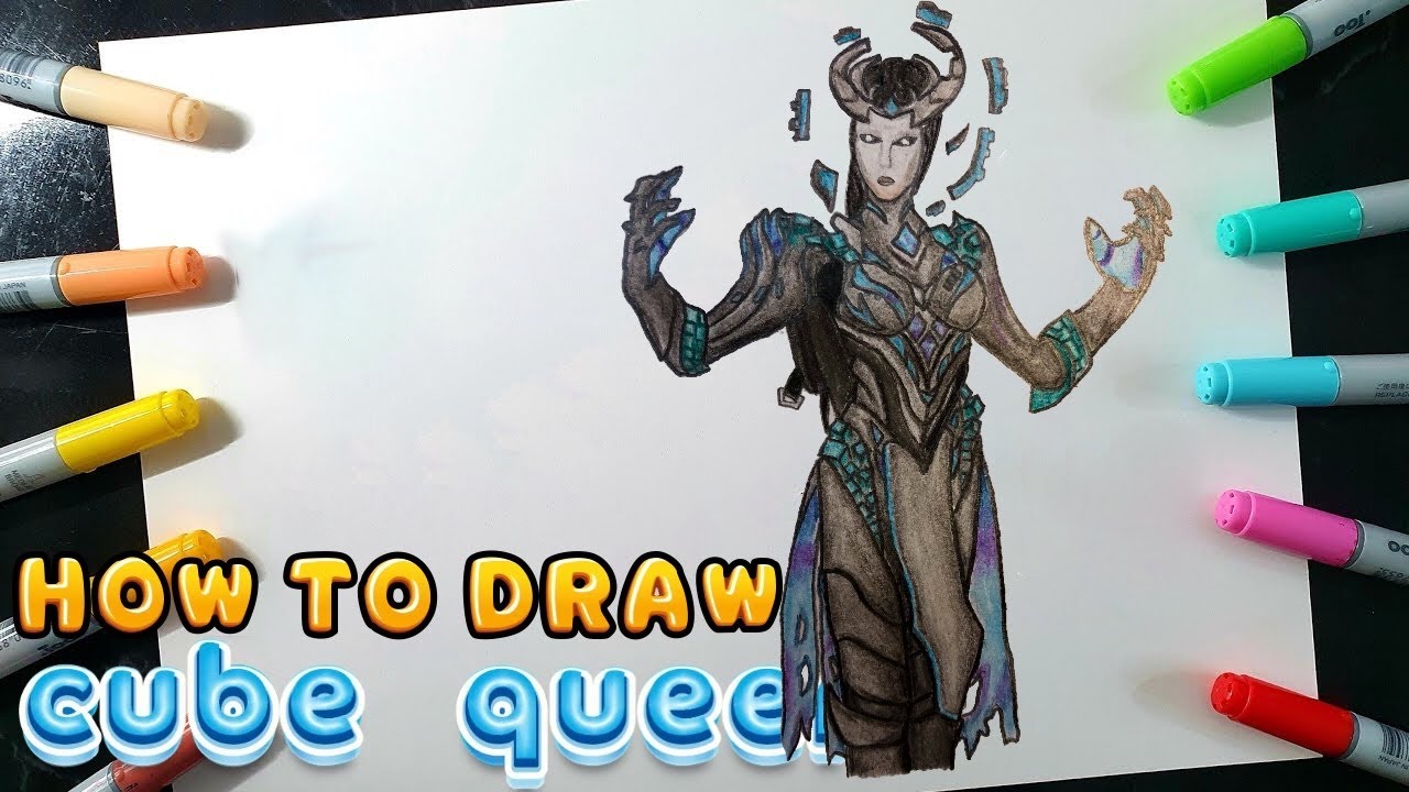 HOW TO DRAW CUBE QUEEN SKIN FROM FORTNITE SEASON 8 - YouTube
