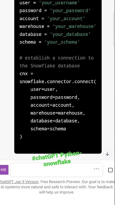 python snowflake connector #pythonprogramming #cloud #chatgpt #explore AI - YouTube