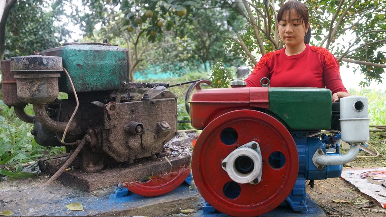 Mechanical Girl. Repair Complete Restoration of Diesel Engines Rusty ...