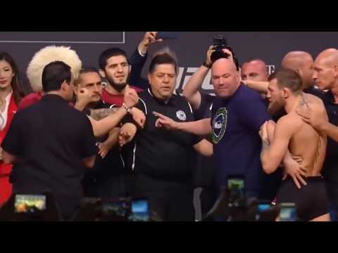 Конор Макгрегор ударил Хабиба на битве взглядов