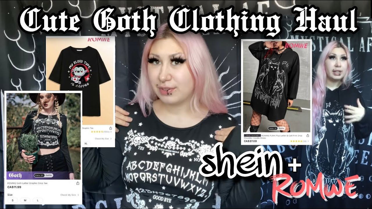 Cute Gothic Clothing Haul 🖤🧛 ROMWE / SHEIN 🐱 - YouTube