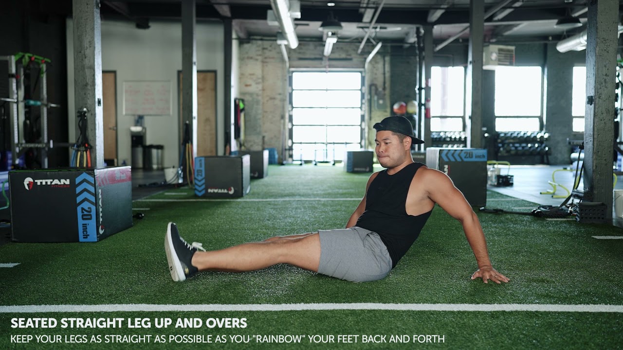 Seated Straight Leg Up and Overs - YouTube