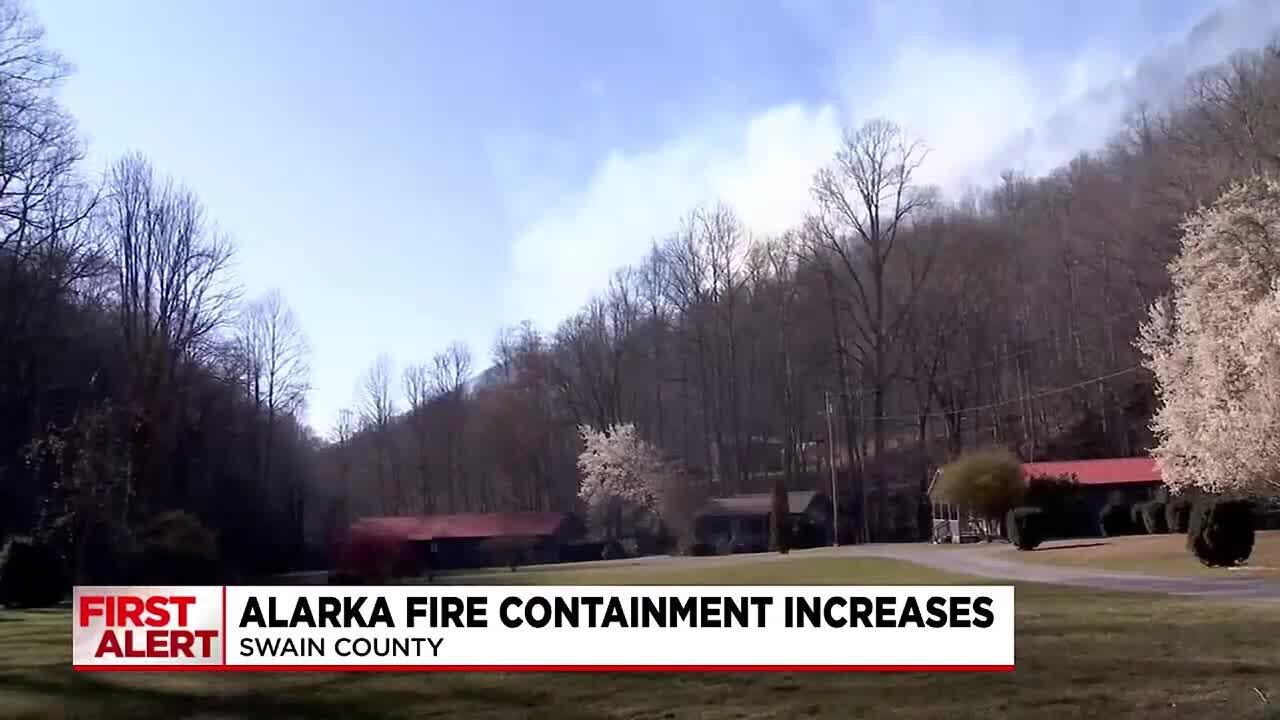 Alarka fire containment increases in Swain County - YouTube