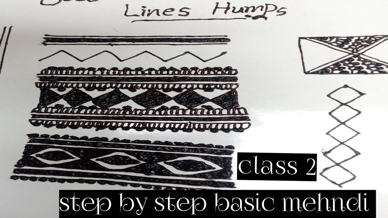 step by step basic mehndi course design by beginners | class 2 learn ...