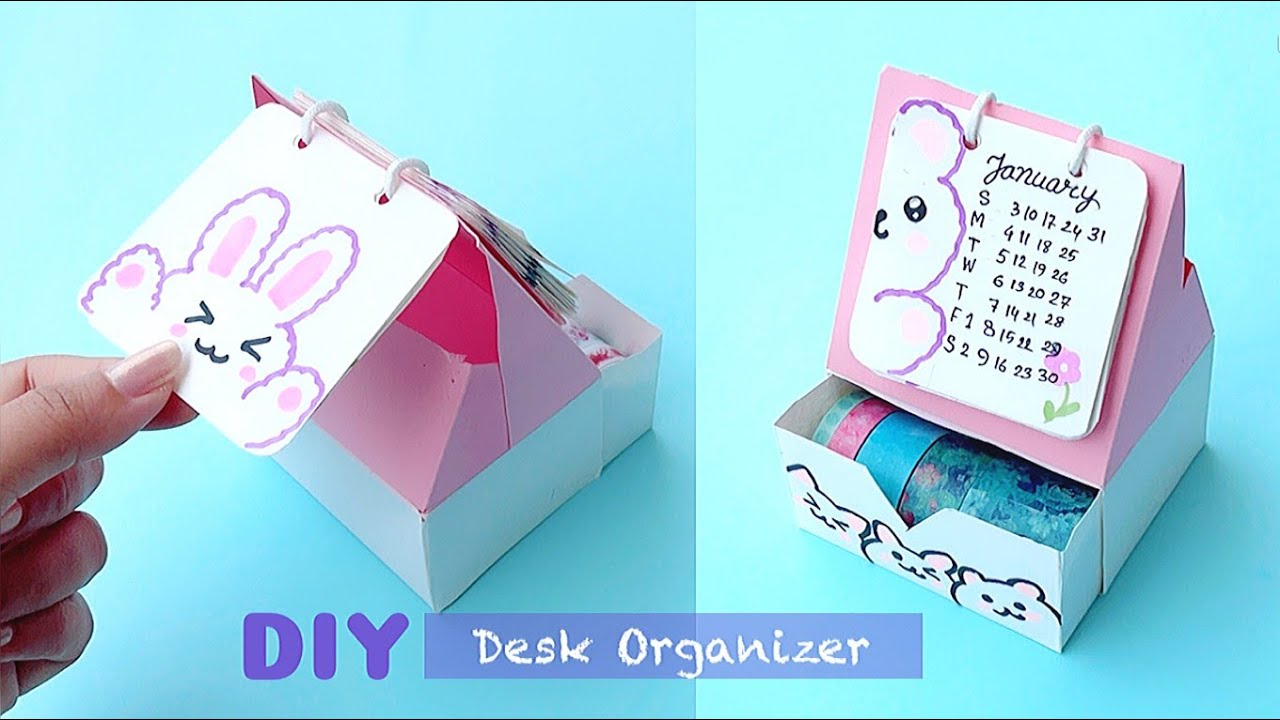 DIY Room Decor & Organization - Easy & Cute Desk Organizer From Paper ...