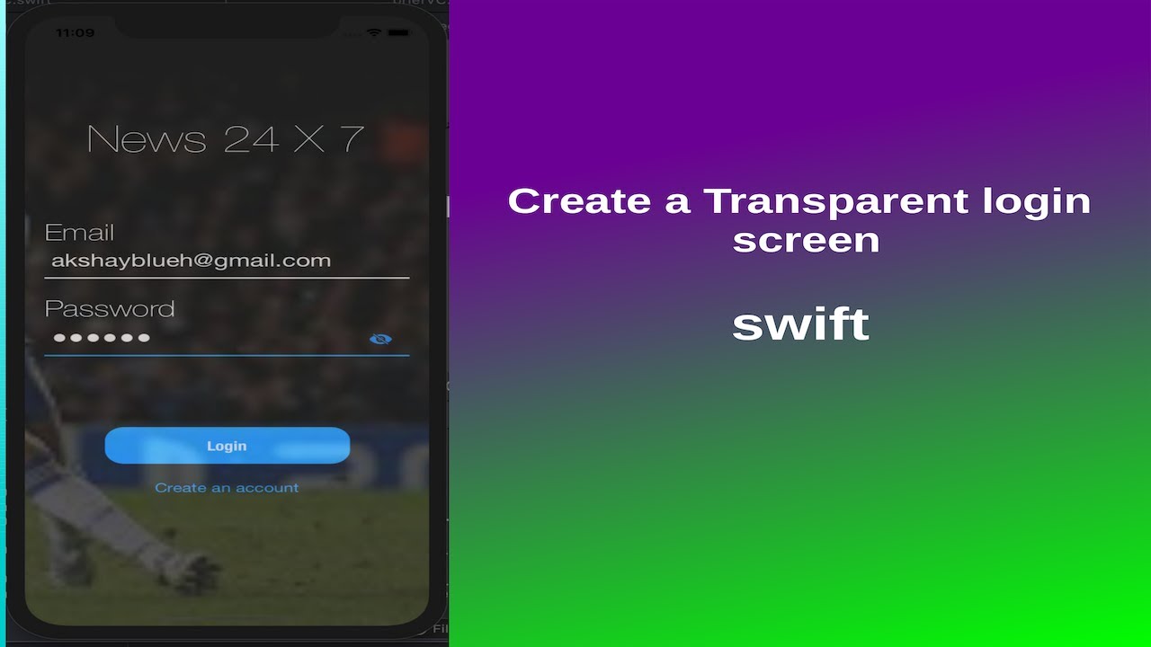 How to create a transparent login screen - News App - YouTube