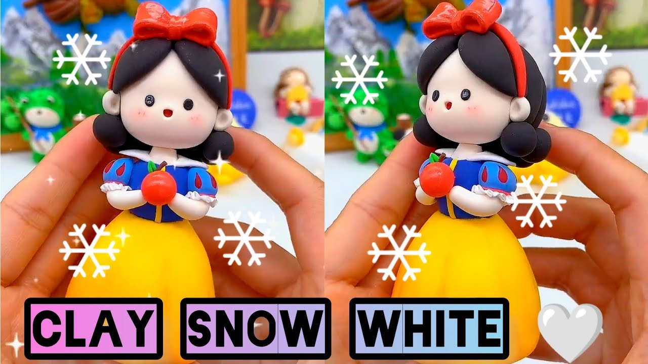 clay snow white making tutorial 🤍#doll clay doll making - YouTube