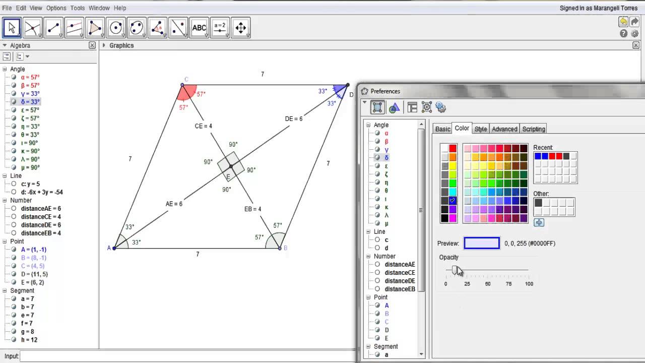 Geogebra Rhombus Construction Part 3 - YouTube
