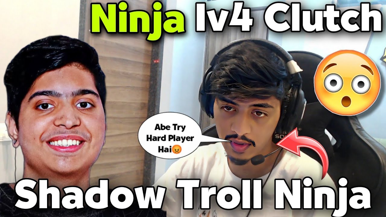 Shadow Troll Ninja 🤯For His Gameplay,Ninja 1v4 Clutch 😥 - YouTube