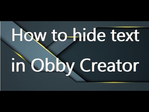 How to hide text in Obby Creator | Roblox - YouTube