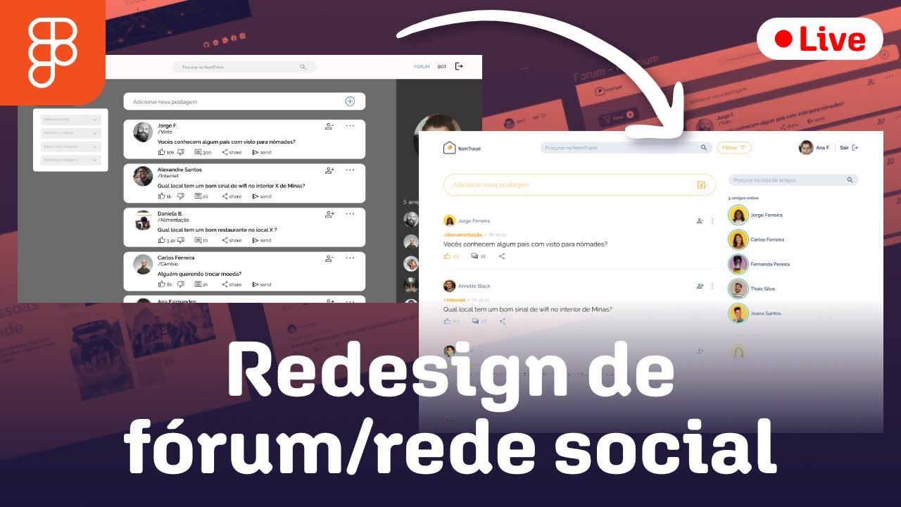 Live: redesign de rede social/fórum no Figma | Bizu - YouTube