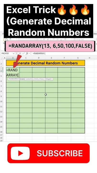 ExcelTrick#Generate Decimal Random Numbers#RANDARRAY() Function in Excel#excel#exceltutorial# ...