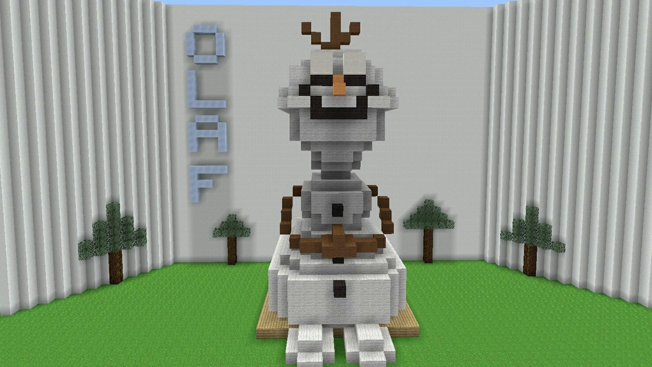 Minecraft frozen olaf timelapse - YouTube