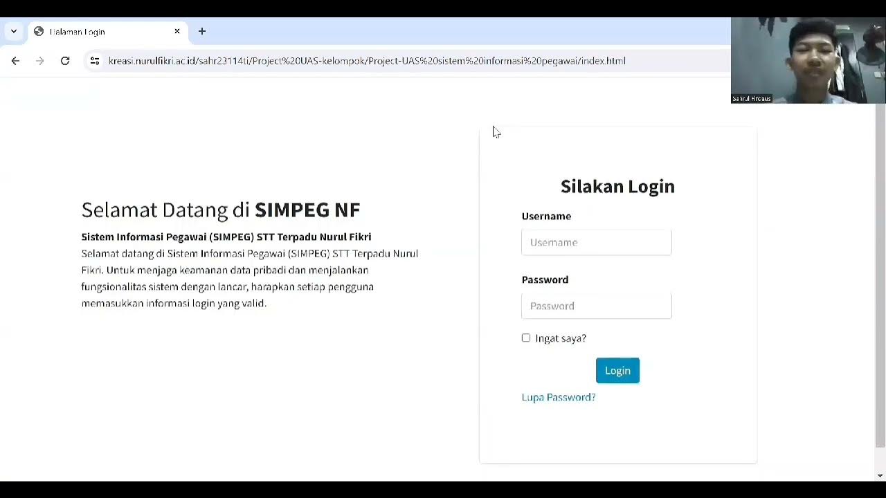 Demo Aplikasi SIMPEG NF TI04 2023 - YouTube