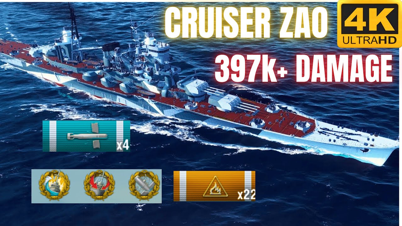 Cruiser Zao: INSANE HE SALVOS deals 397K+ Damage & 22 Fires on Enemy ...