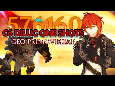 C6 Diluc One Shots Primo Geovishap (576k Ult Damage) | Genshin Impact ...