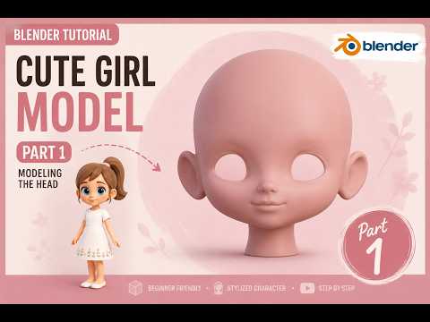 How to Model a Stylized Girl Head from a Cube in Blender | Part 1