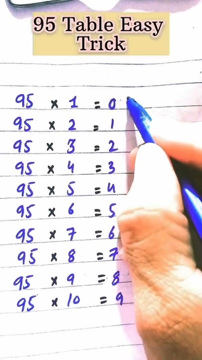 95 table short trick| easy way to learn tables| teaching method #shorts ...