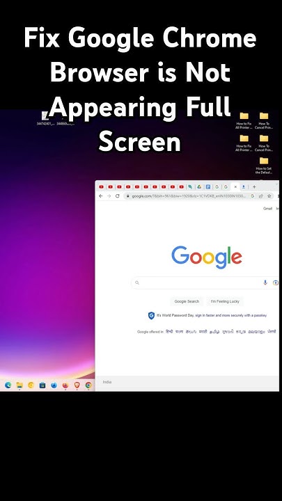 Google Chrome Ko Full Screen Kaise Kare | Fix Google Chrome Browser is Not Appearing Full Screen ...