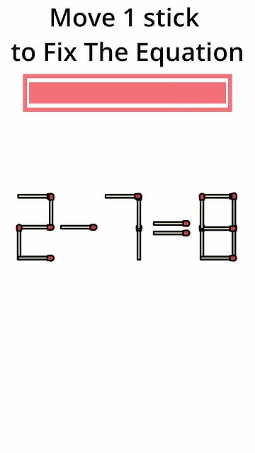 Matching Puzzle 1 Fix The Equation By Moving 1 Stick Shorts Stickpuzzle Youtube