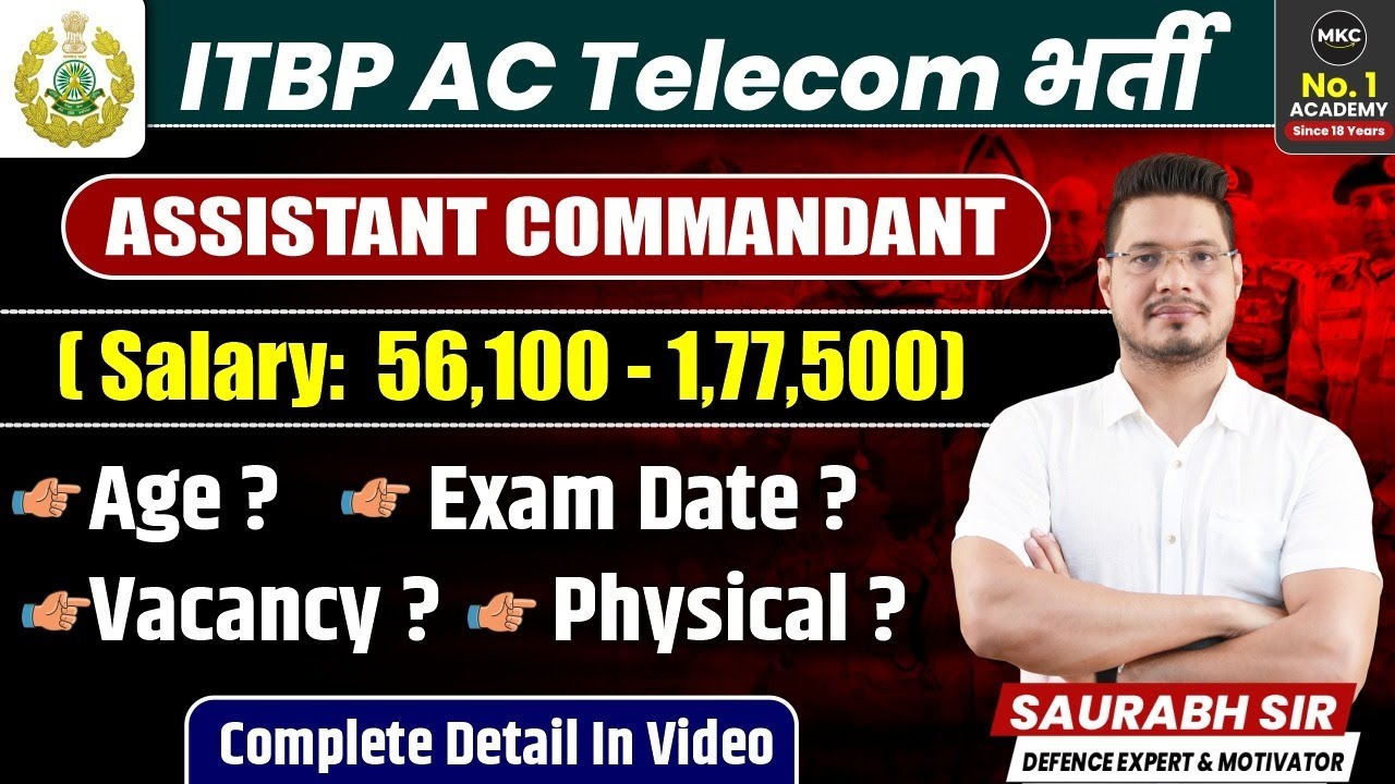 ITBP Assistant Commandant Telecom Recruitment 2025 | ITBP AC Salary ...