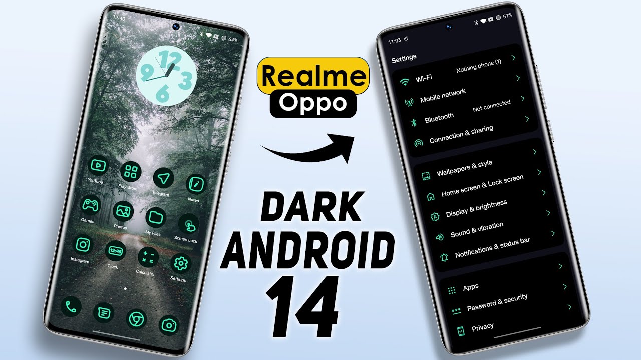 Android 14 Dark Edition Theme for Realme and OPPO Devices - YouTube