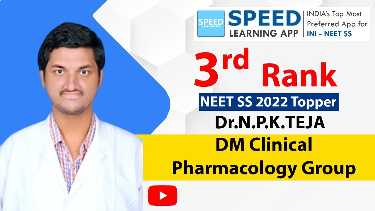 Right app for NEET SS | Topper Dr N P K.Teja., Rank 3, DM Pharmacology ...