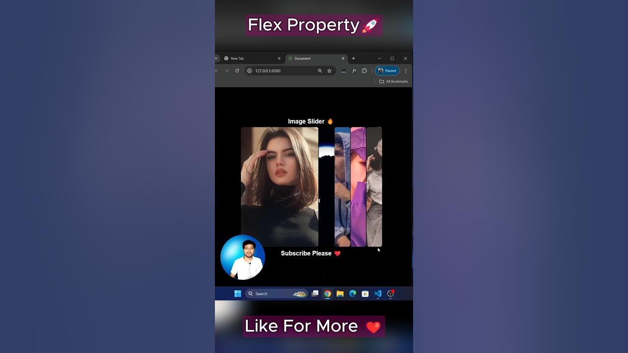 Image Slider With Flex ️🔥 Webdevelopment Htmlcss Csstricks Shorts Ytshorts Youtube