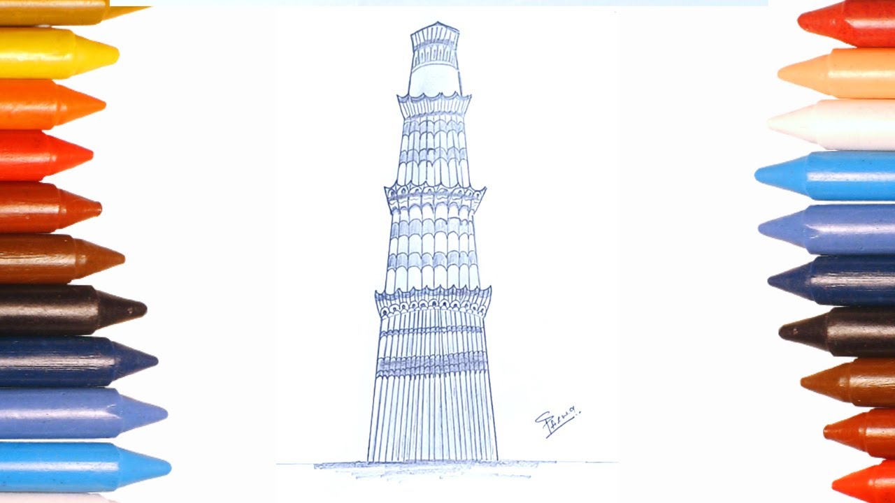 Image Result For Simple Sketch Of Qutub Minar Sketches